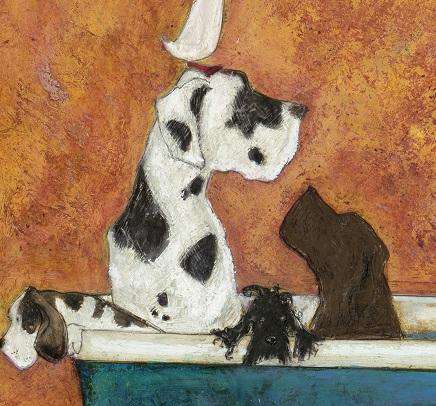 Big Dog Bath | Sam Toft | Limited Edition Art Print Free UK Delivery ...